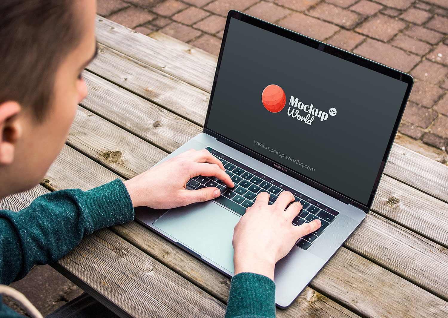 Man Typing On MacBook Pro Free Mockup FreeMockup